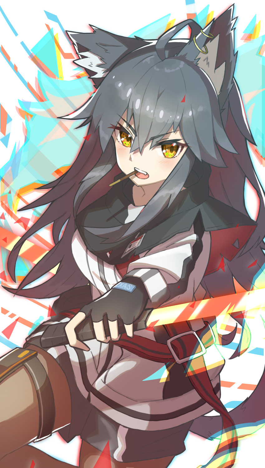 Safebooru - 1girl absurdres animal ear fluff animal ears arknights bangs black capelet black ...