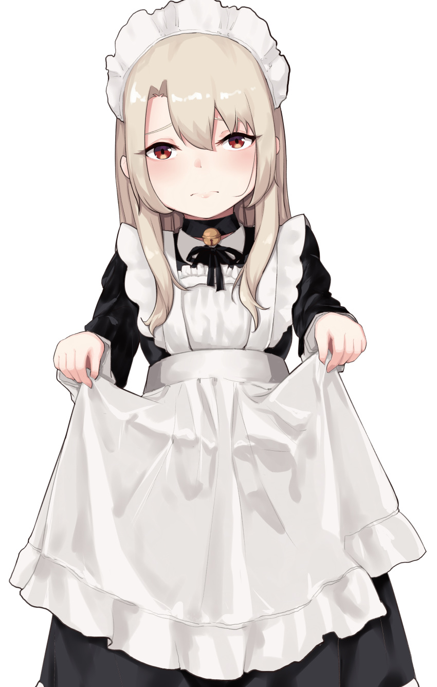 Safebooru - 1girl absurdres alternate costume apron apron lift bangs ...