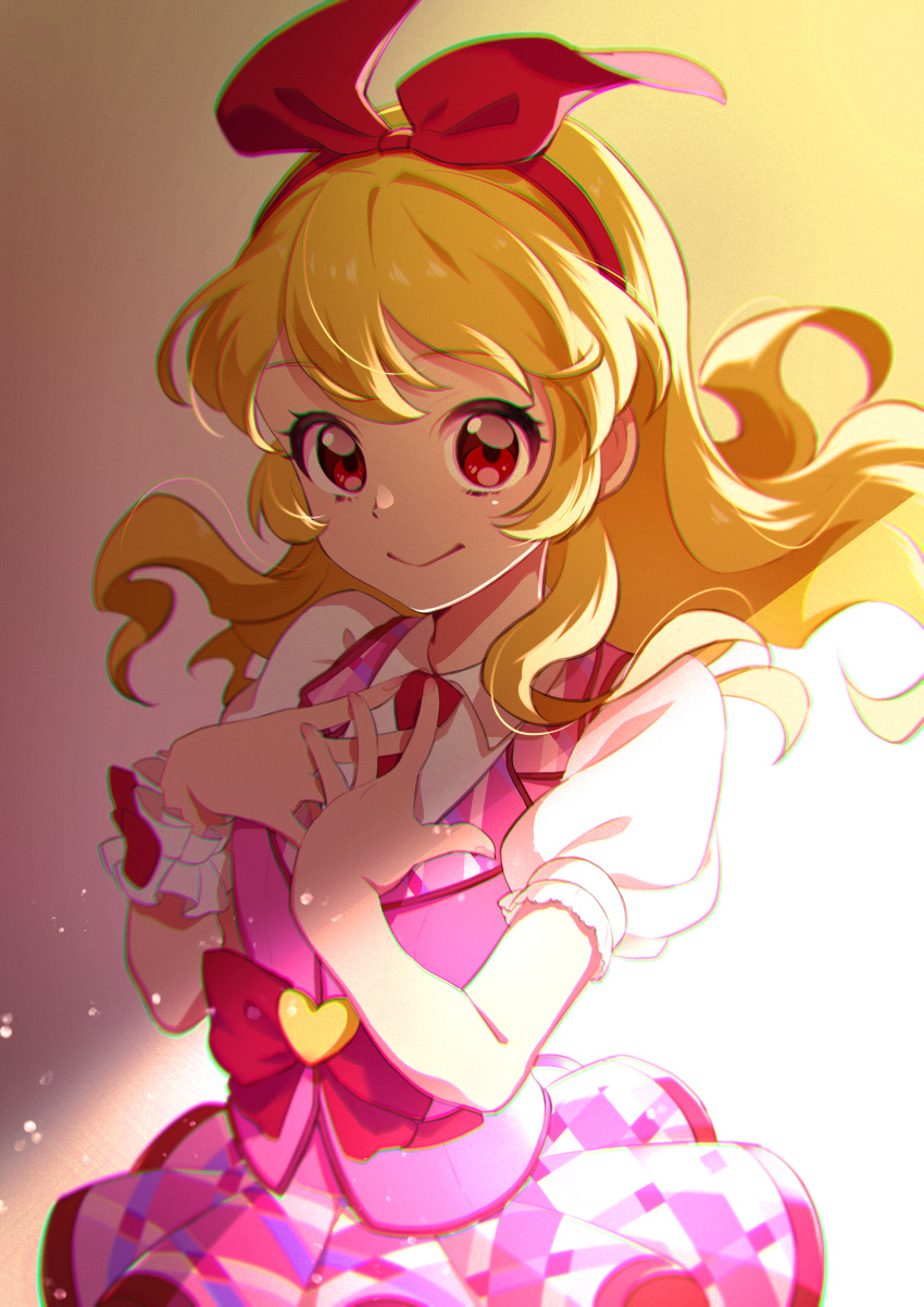 Safebooru - 1girl absurdres aikatsu! aikatsu! (series) blonde hair bow close-up commentary dress ...