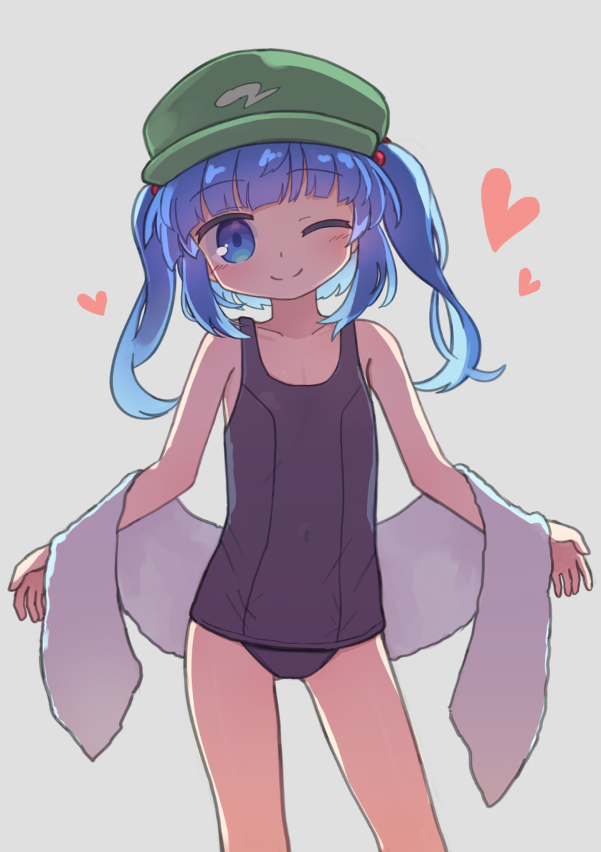 Safebooru - 1girl ;) bangs bare shoulders blue eyes blue hair blue swimsuit blush closed mouth ...