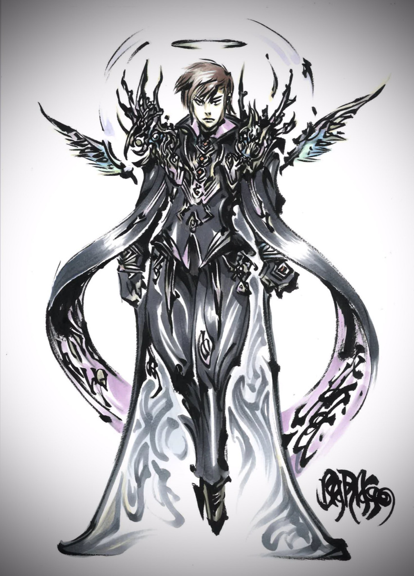 Safebooru - 1boy baragon (garo) black gloves black skirt brown hair ...
