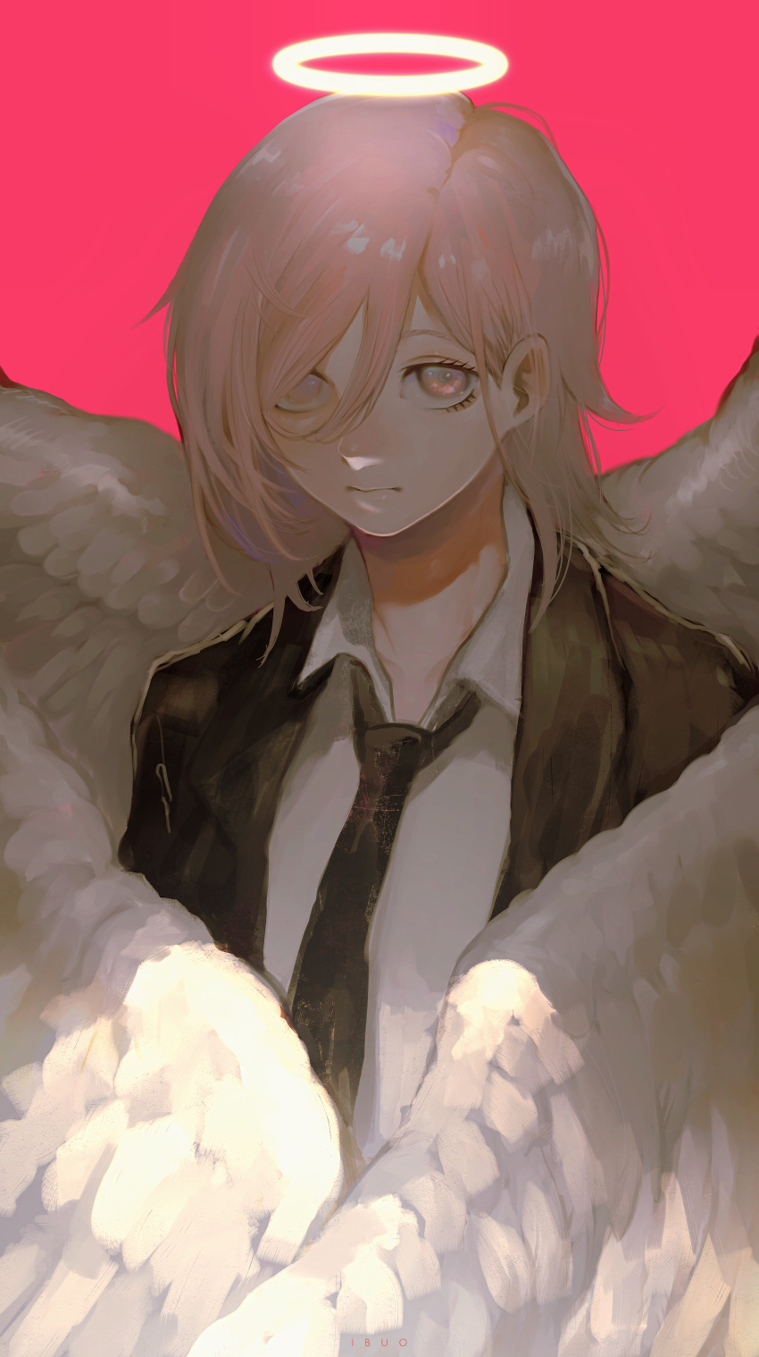 Safebooru - 1boy absurdres angel angel devil (chainsaw man) angel wings black jacket black ...