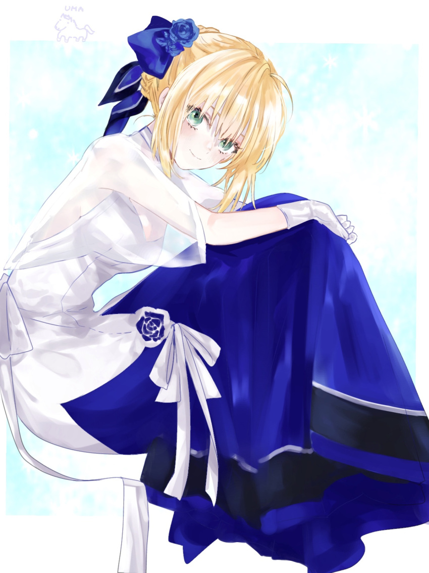 Safebooru - 1girl ahoge artoria pendragon (fate) asa (1asa-0-asa1) bangs blonde hair blue ribbon ...