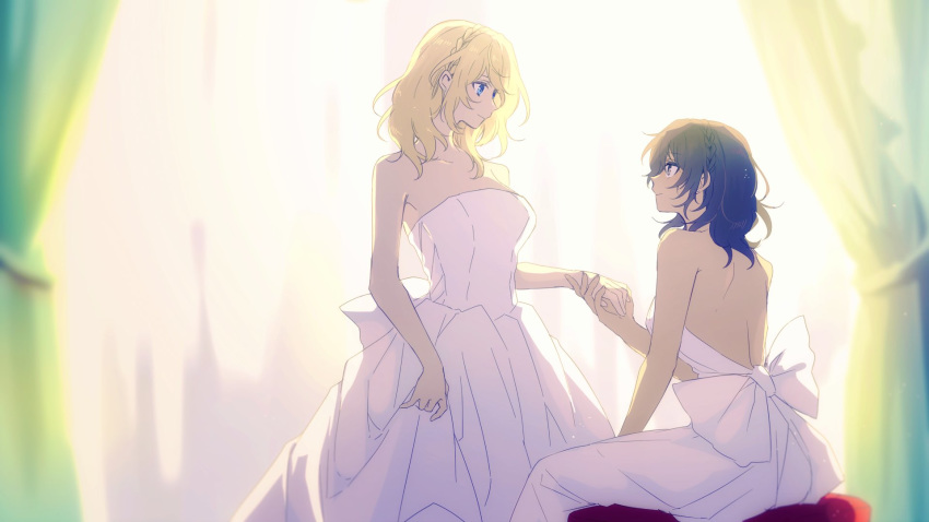 Safebooru - 2girls alternate hairstyle amazuki jou andou (girls und panzer) backlighting bangs ...