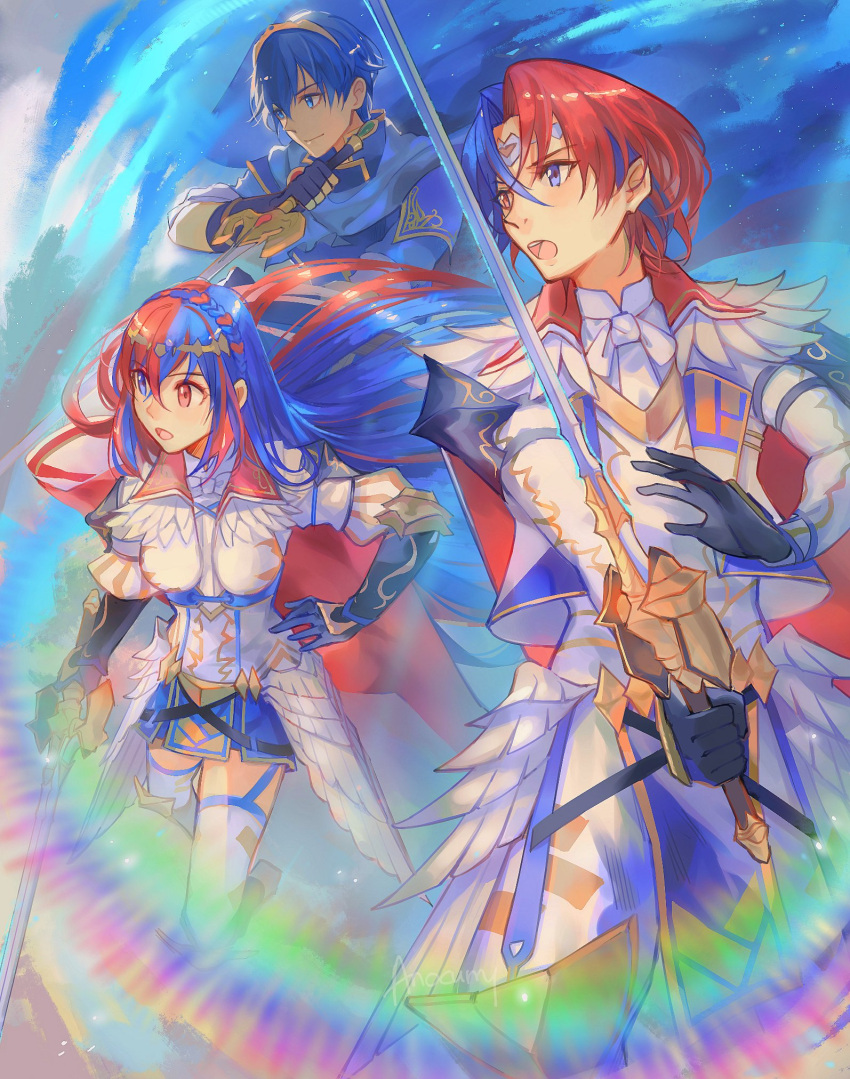 Safebooru - 1girl 2boys alear (awoken divinity) (fire emblem) alear (female) (fire emblem) alear ...