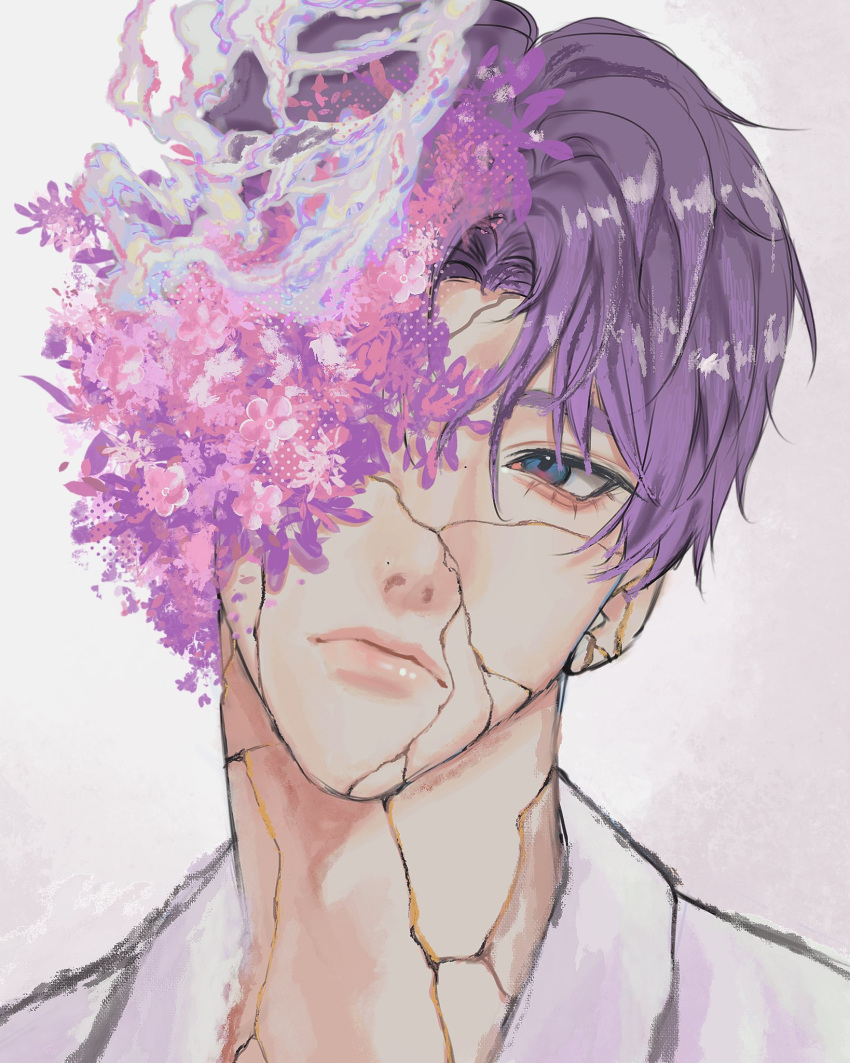 Safebooru - 1boy blue eyes closed mouth collared shirt expressionless ...