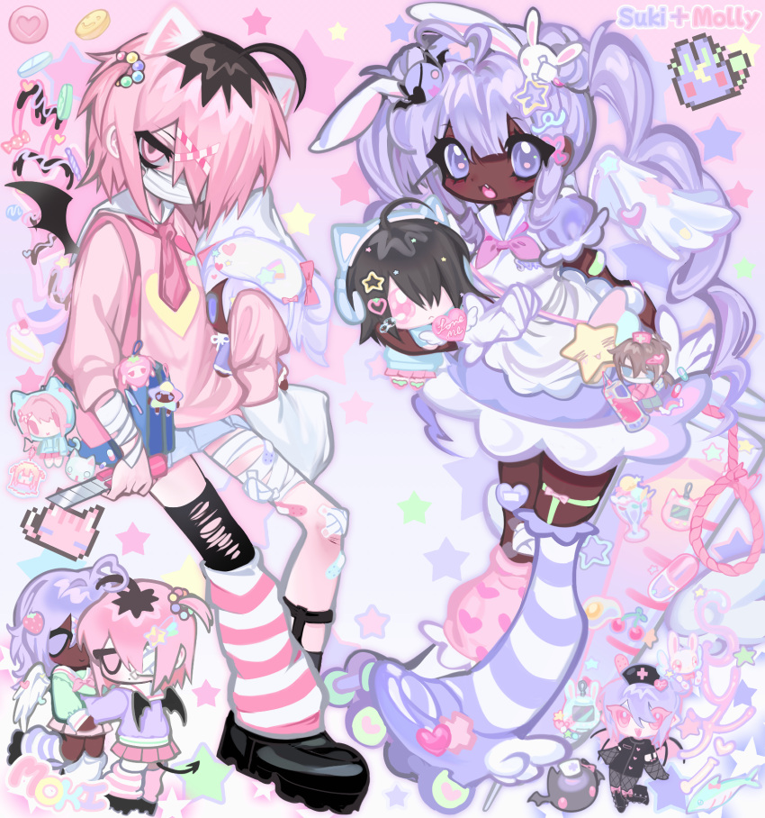 Safebooru - 2girls ahoge androgynous bad id bad tumblr id chibi chibi ...