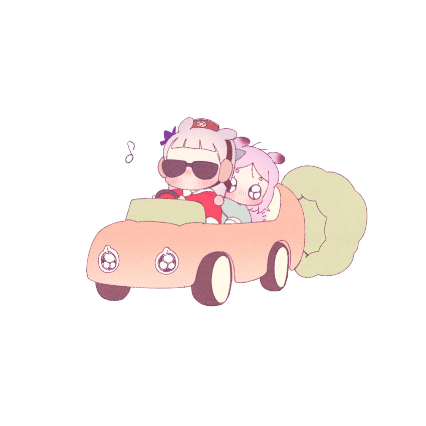Safebooru - 2girls animal ears blush car chibi chibi only driving ...