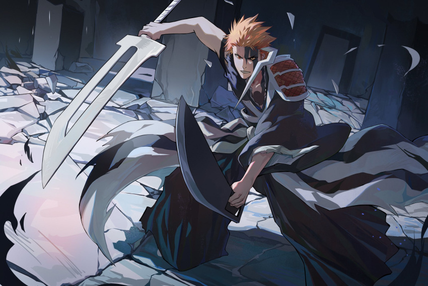 Safebooru - 1boy asymmetrical clothes asymmetrical sleeves bankai black ...