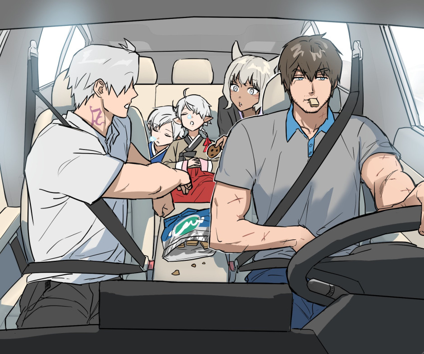 Safebooru - 2girls 3boys adventurer (ff14) alisaie leveilleur alphinaud leveilleur alternate ...