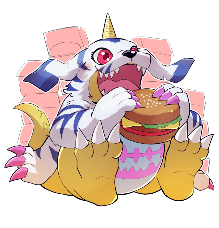 Safebooru - blue fur burger colored skin digimon digimon (creature ...