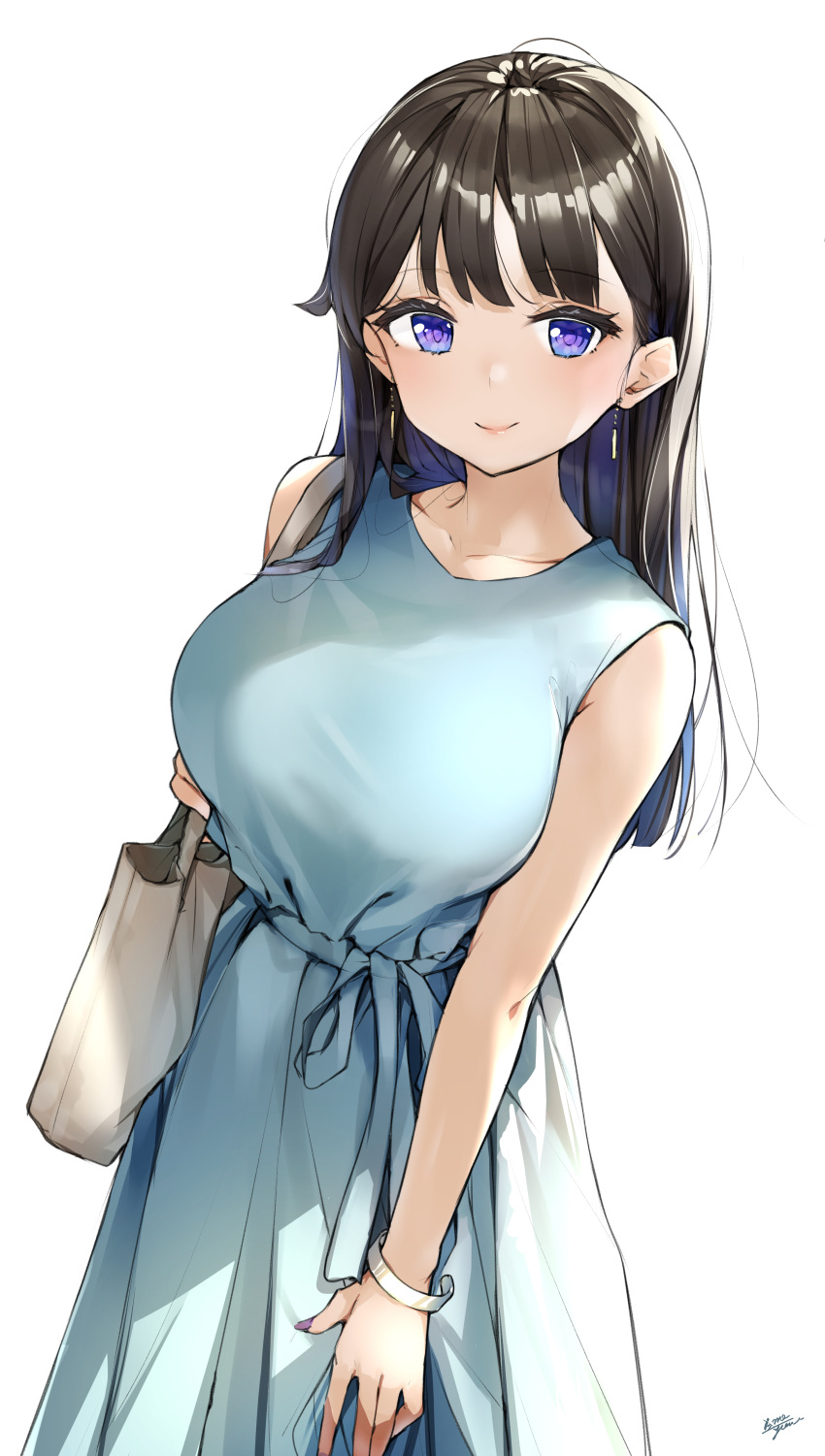 Safebooru - 1girl absurdres bag bangs bare arms bare shoulders black ...