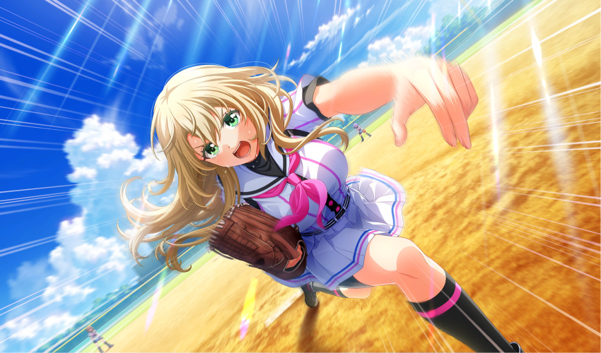 Safebooru - arihara tsubasa asada aoi baseball baseball mitt baseball stadium baseball uniform ...