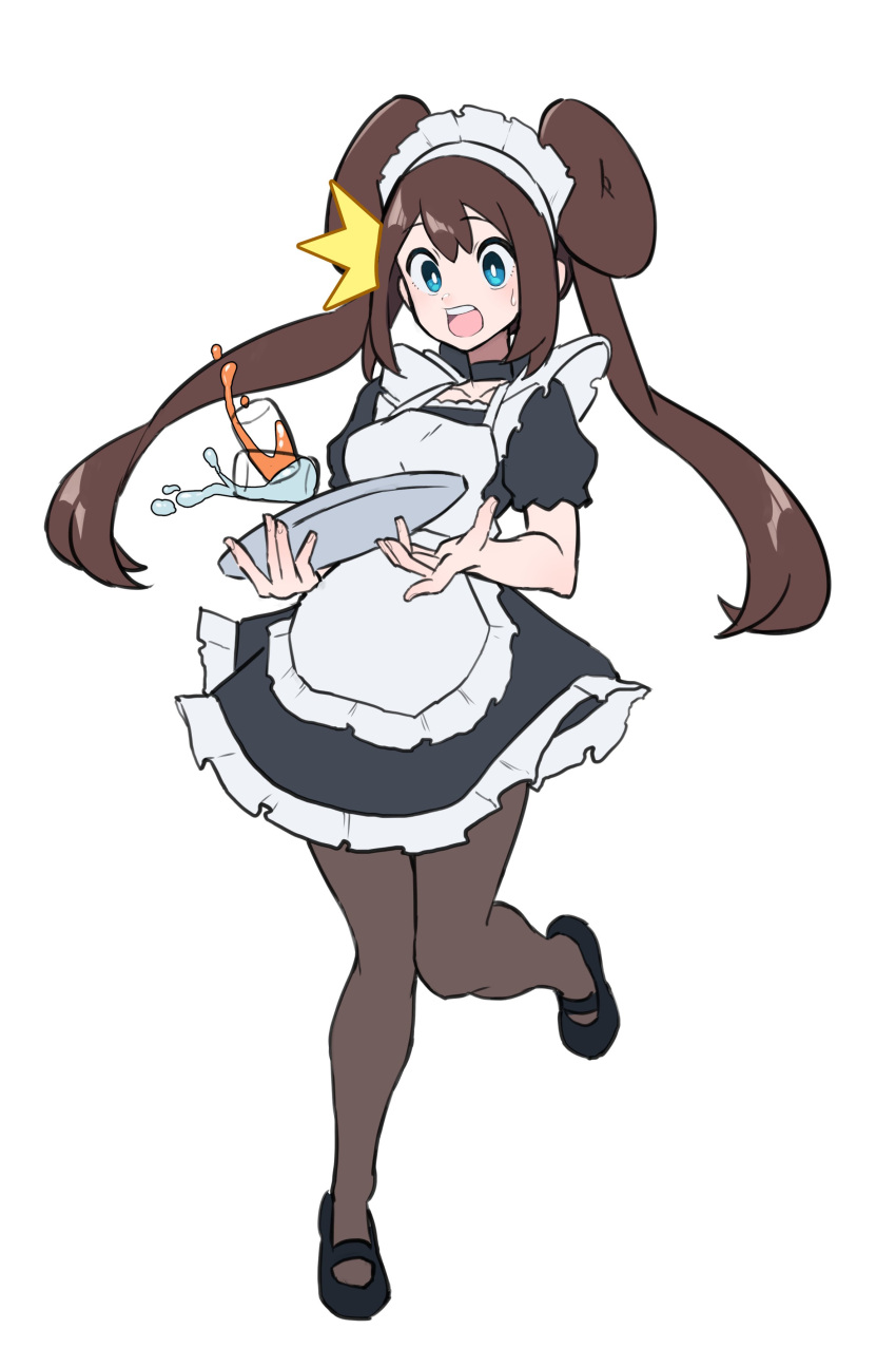Safebooru - 1girl :o absurdres alternate costume apron black dress ...