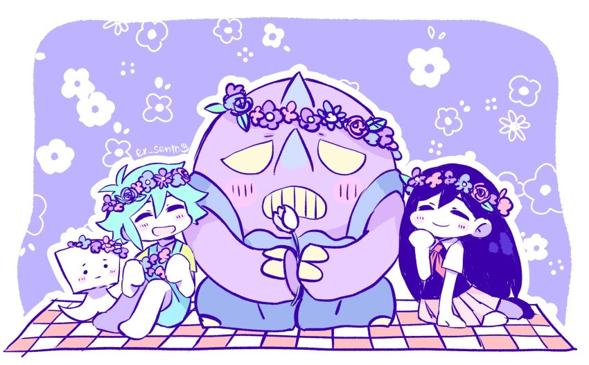 Safebooru - 1boy 1girl 6f6d6f7269 barefoot basil (headspace) (omori ...