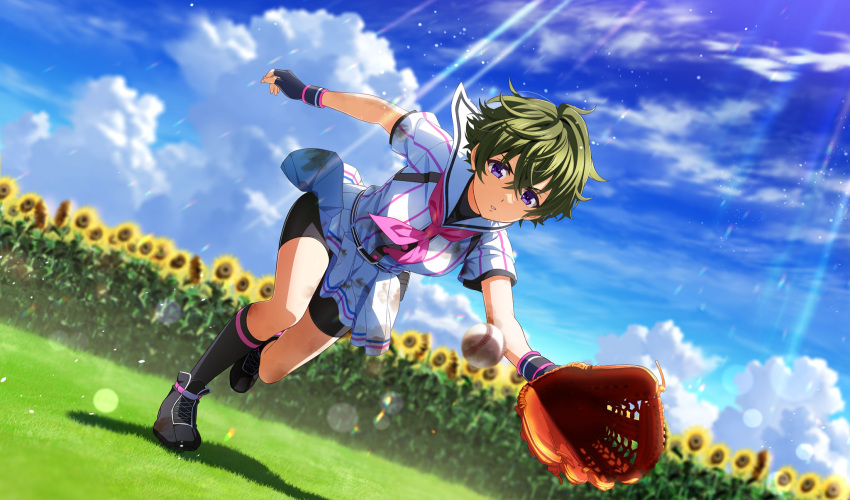 Safebooru - 1girl baseball baseball (object) baseball field baseball mitt baseball uniform belt ...