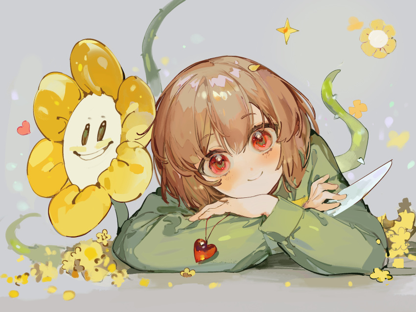 Safebooru - 1other blush buttercup (flower) chara (undertale) chinese ...