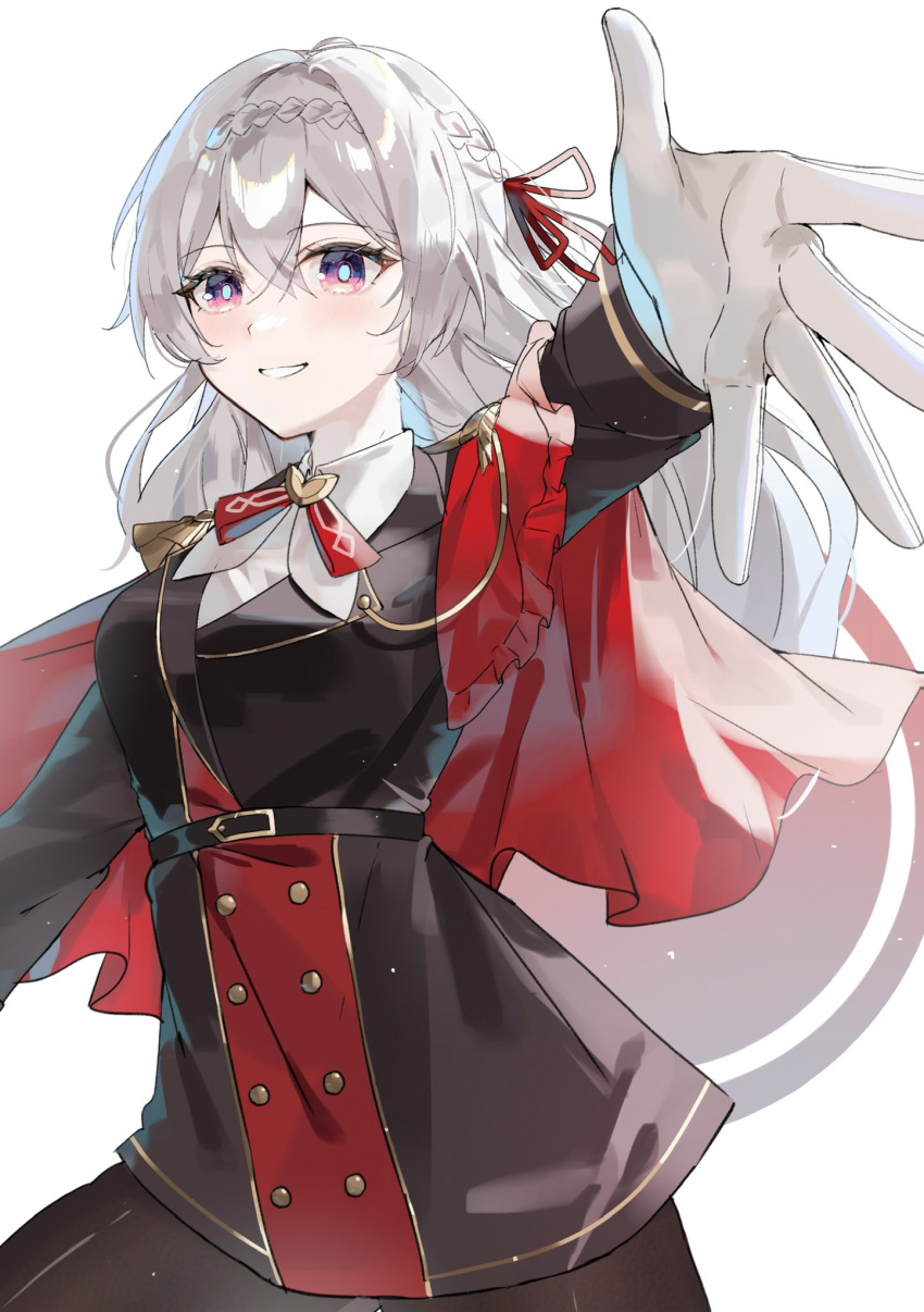 Safebooru - 1girl belt black belt black dress braid breasts capelet ...