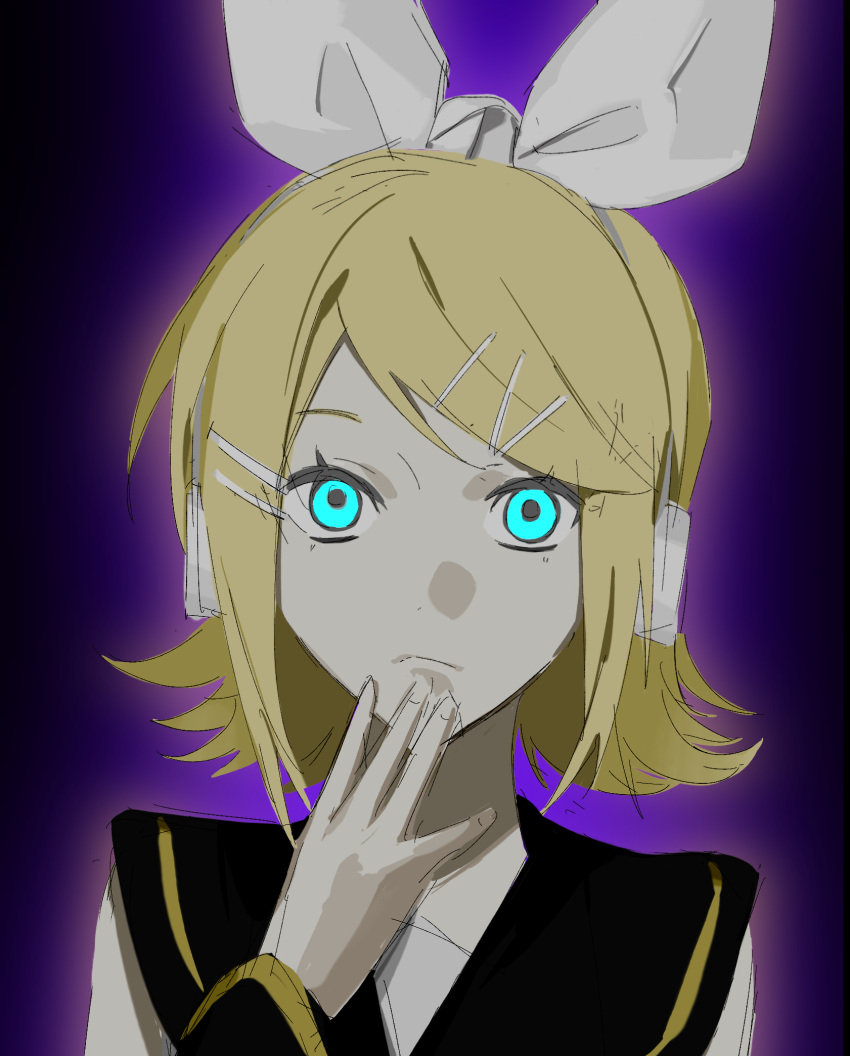 Safebooru - 1girl black sailor collar blonde hair blue eyes bow chinese commentary closed mouth ...