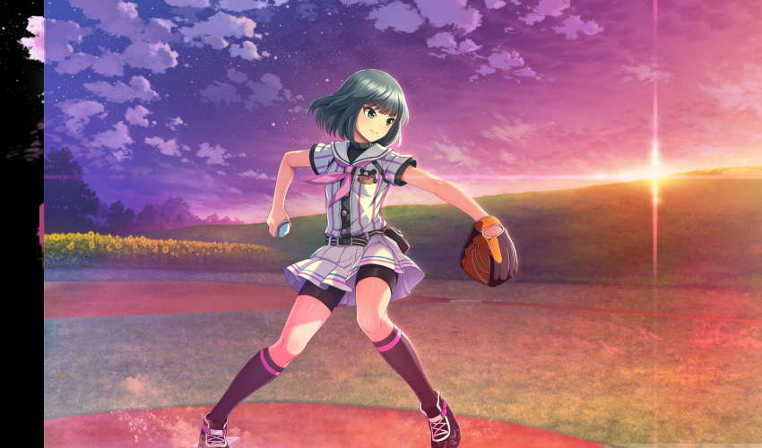 Safebooru - 1girl ball baseball baseball (object) baseball field baseball mitt baseball uniform ...