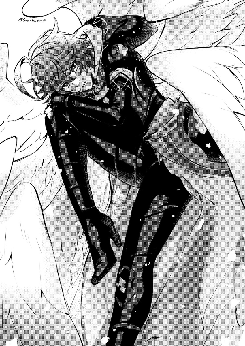 Safebooru - 1boy ahoge armor breastplate feathered wings fingerless ...