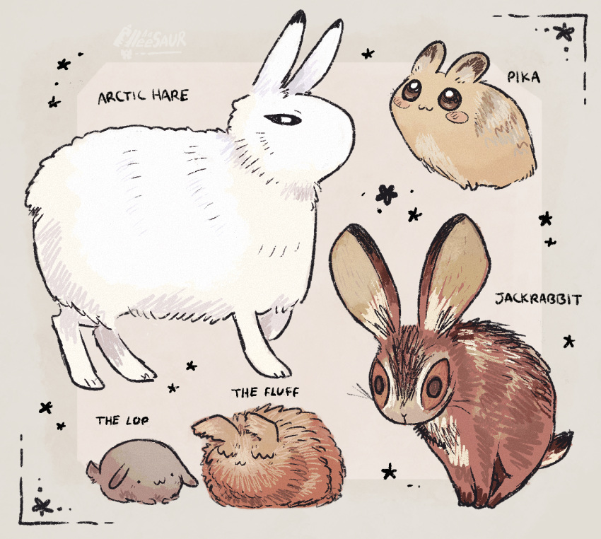 Safebooru - :3 alleesaur animal animal focus arctic hare blush stickers ...