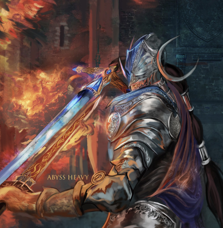 Safebooru - 1girl abyssmalenia armor artist name black hair blue ...