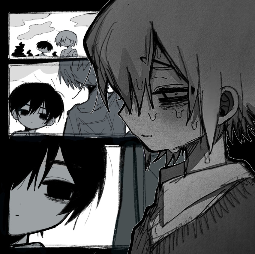 Safebooru - 3boys antenna hair basil (faraway) (omori) basil (omori ...
