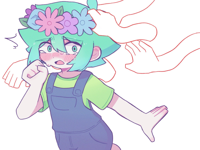 Safebooru - 1boy basil (headspace) (omori) basil (omori) blue overalls ...