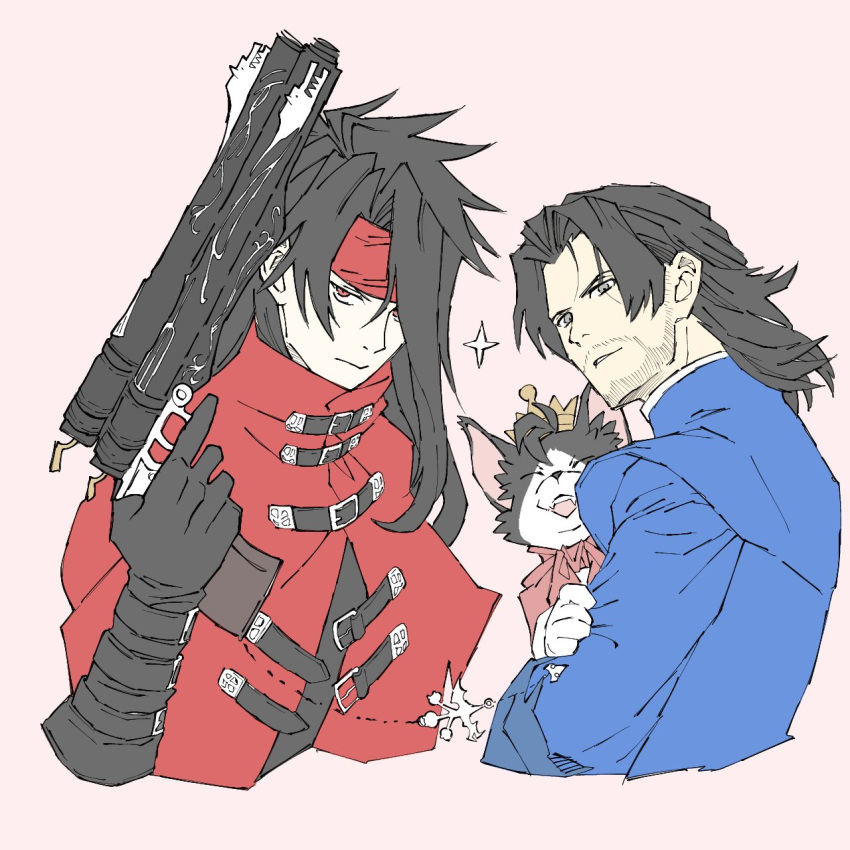 Safebooru - 2boys animal black fur black hair cait sith (final fantasy ...