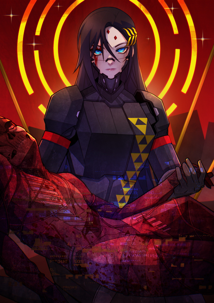 Safebooru - 1boy 1girl absurdres adler (signalis) android armor black ...