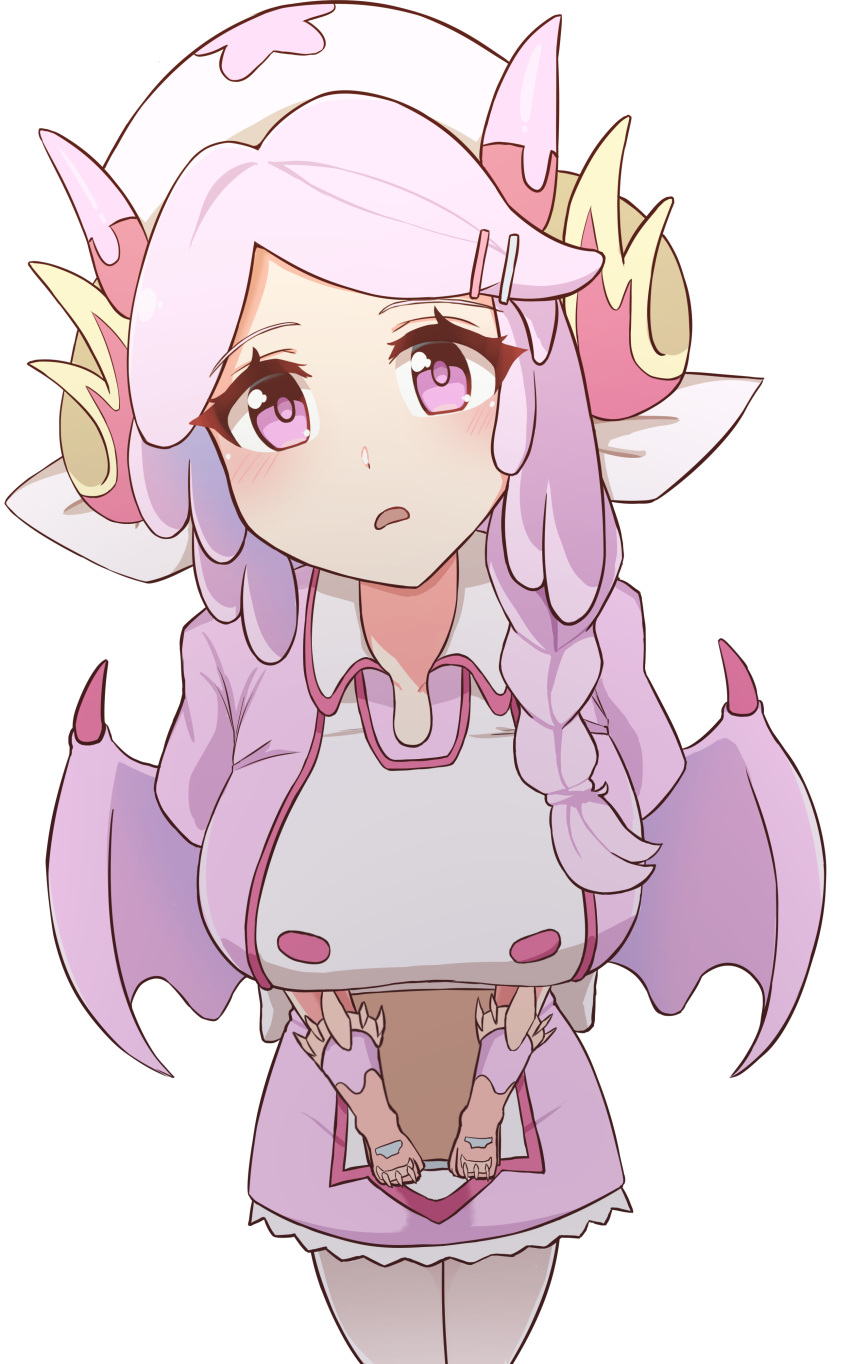 Safebooru - 1girl absurdres blush braid breasts dragon girl dragon wings duel monster hat ...