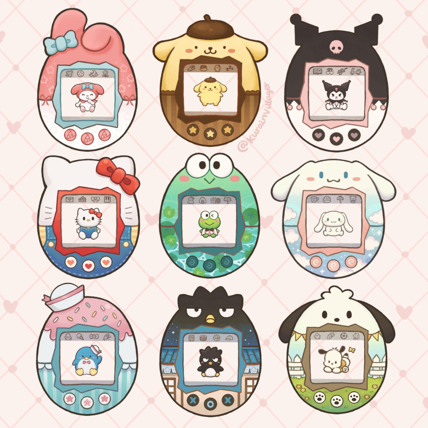 Safebooru - animal badtz-maru bird blue bow bow cat chibi chibi only ...
