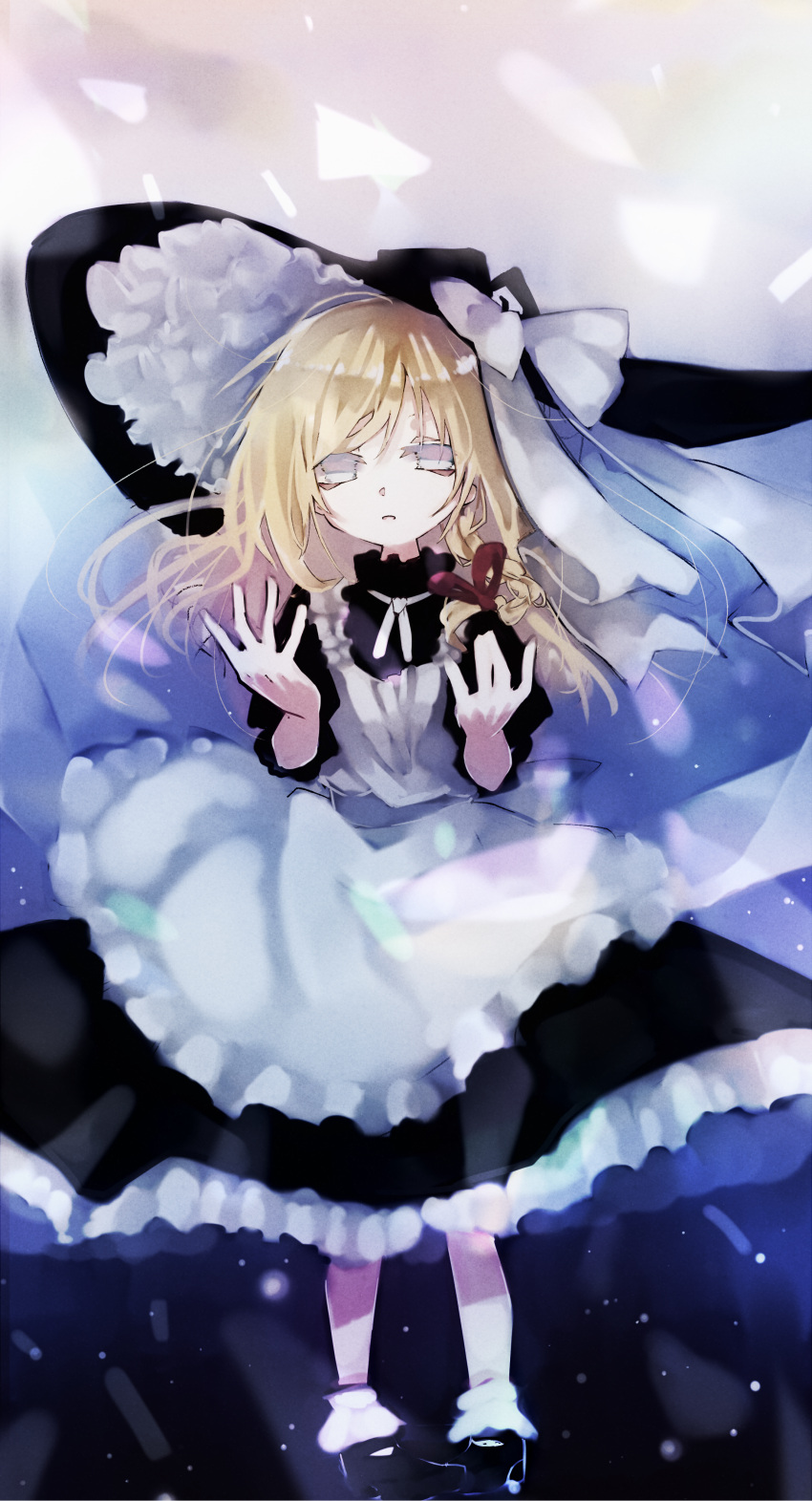 Safebooru - 1girl absurdres adapted costume apron black footwear black hat black shirt black ...