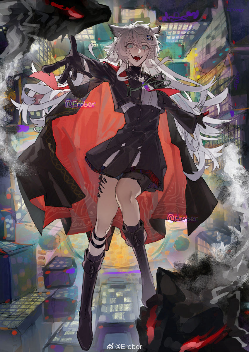 Safebooru - 1girl :d absurdres aiguillette animal ears aqua pupils arknights artist name ...