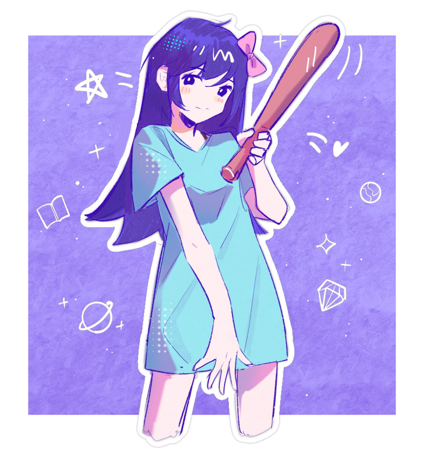 Safebooru - 1girl ahoge aqua dress aubrey (headspace) (omori) aubrey ...