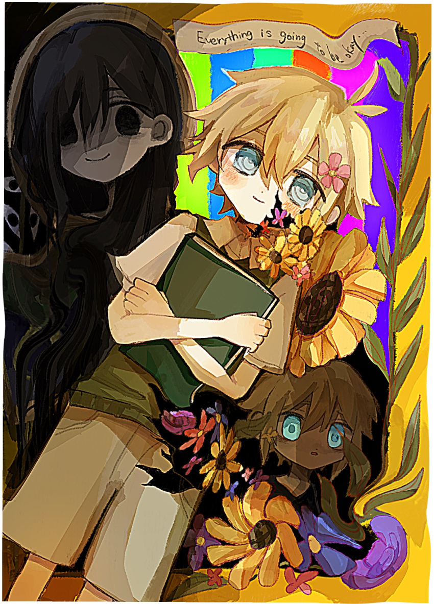 Safebooru - 1boy 1girl antenna hair basil (faraway) (omori) basil (omori) black eyes black hair ...