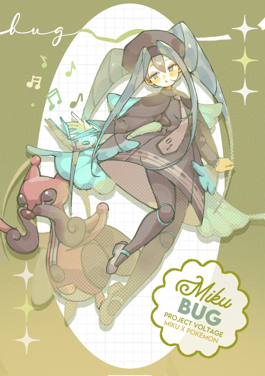 Safebooru - 1girl :o blue eyes blue hair brown dress brown footwear ...