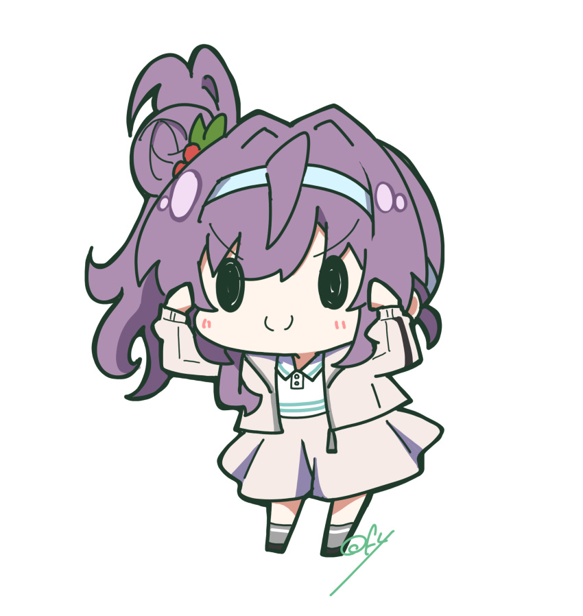 Safebooru - >:) 1girl arms up blush c: chibi chibi only closed mouth ...