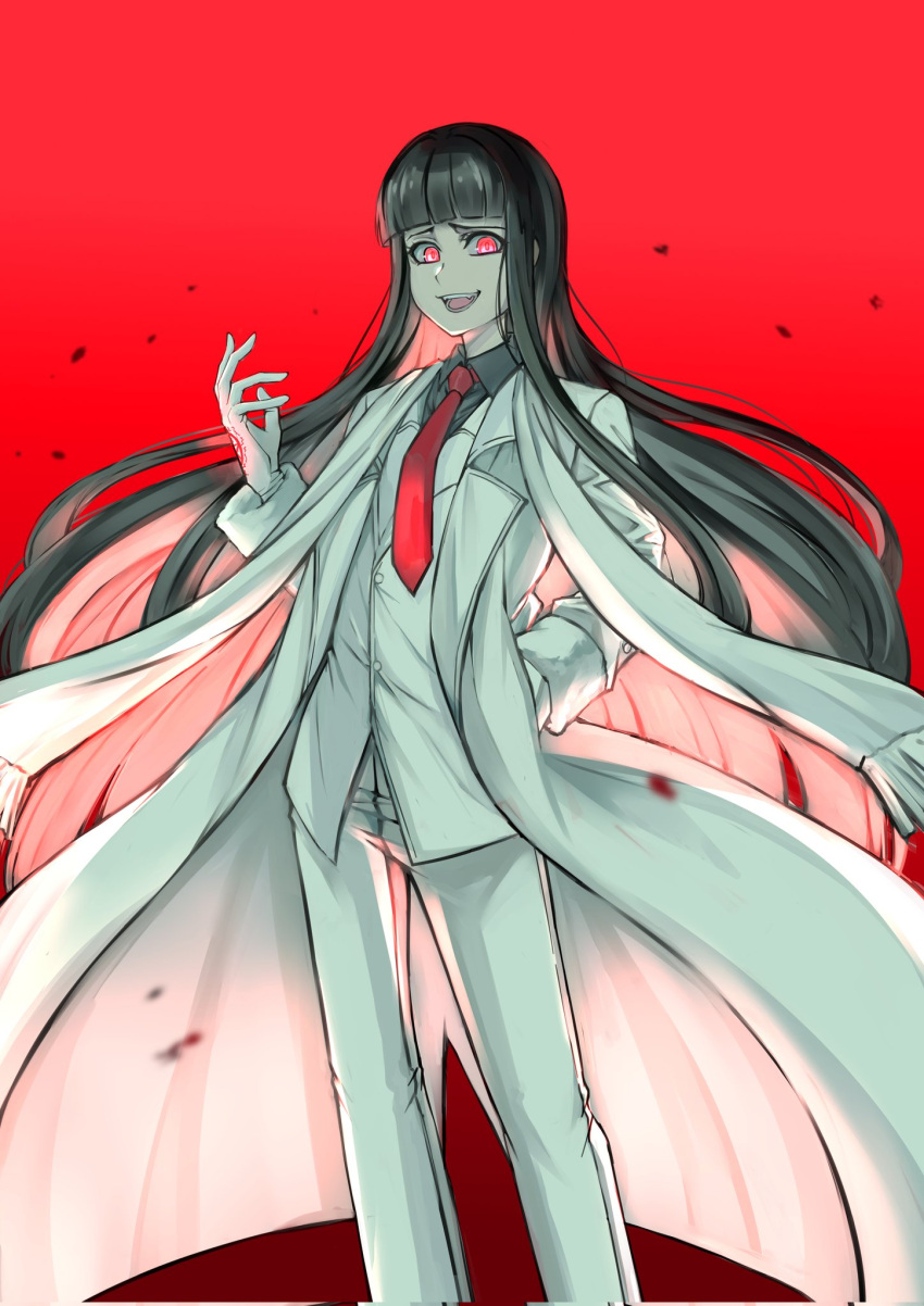 Safebooru - 1girl :d alucard (hellsing) black hair black shirt blunt ...