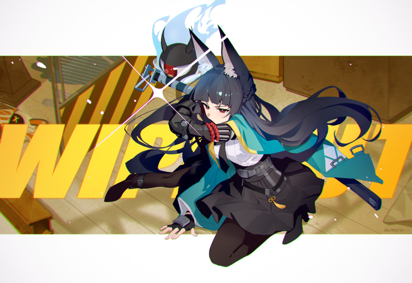 Safebooru - 1girl animal ear fluff animal ears black footwear black ...