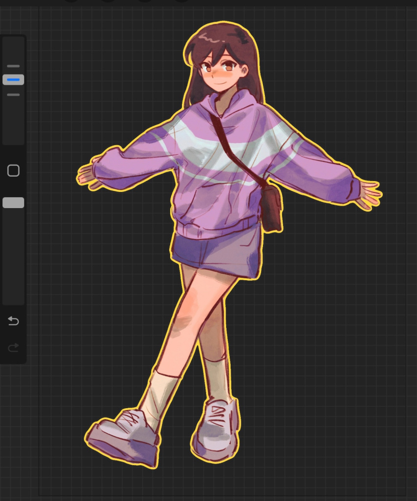 Safebooru - 1girl alternate costume aoihiraki bag black hair blue skirt ...