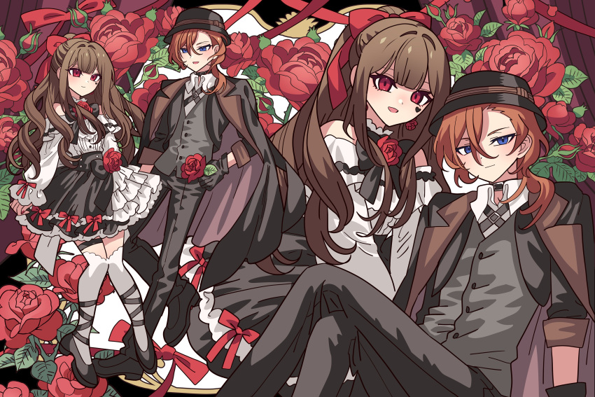 Safebooru - 1boy 1girl absurdres black footwear black gloves black hat black jacket black pants ...