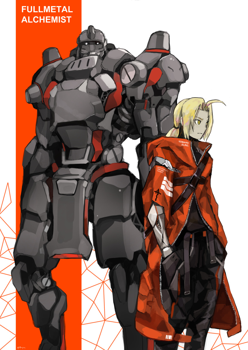 Safebooru - 2boys absurdres ahoge alphonse elric alternate costume armor blonde hair character ...