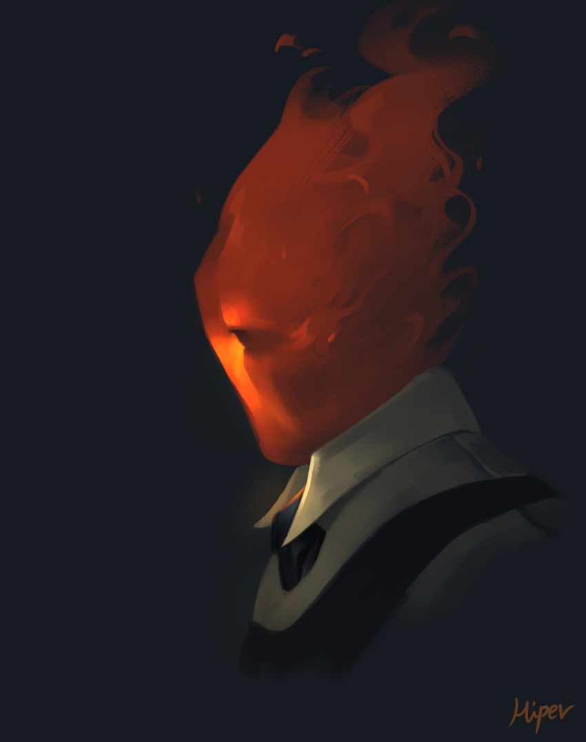 Safebooru - 1boy 2016 2d artist name dark background digital media ...