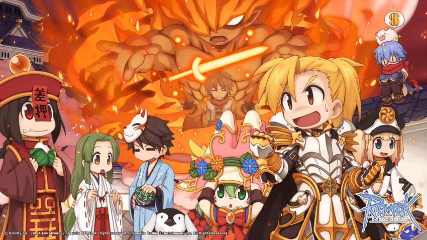 Safebooru - 4boys 5girls agni (ragnarok online) architecture armor ...