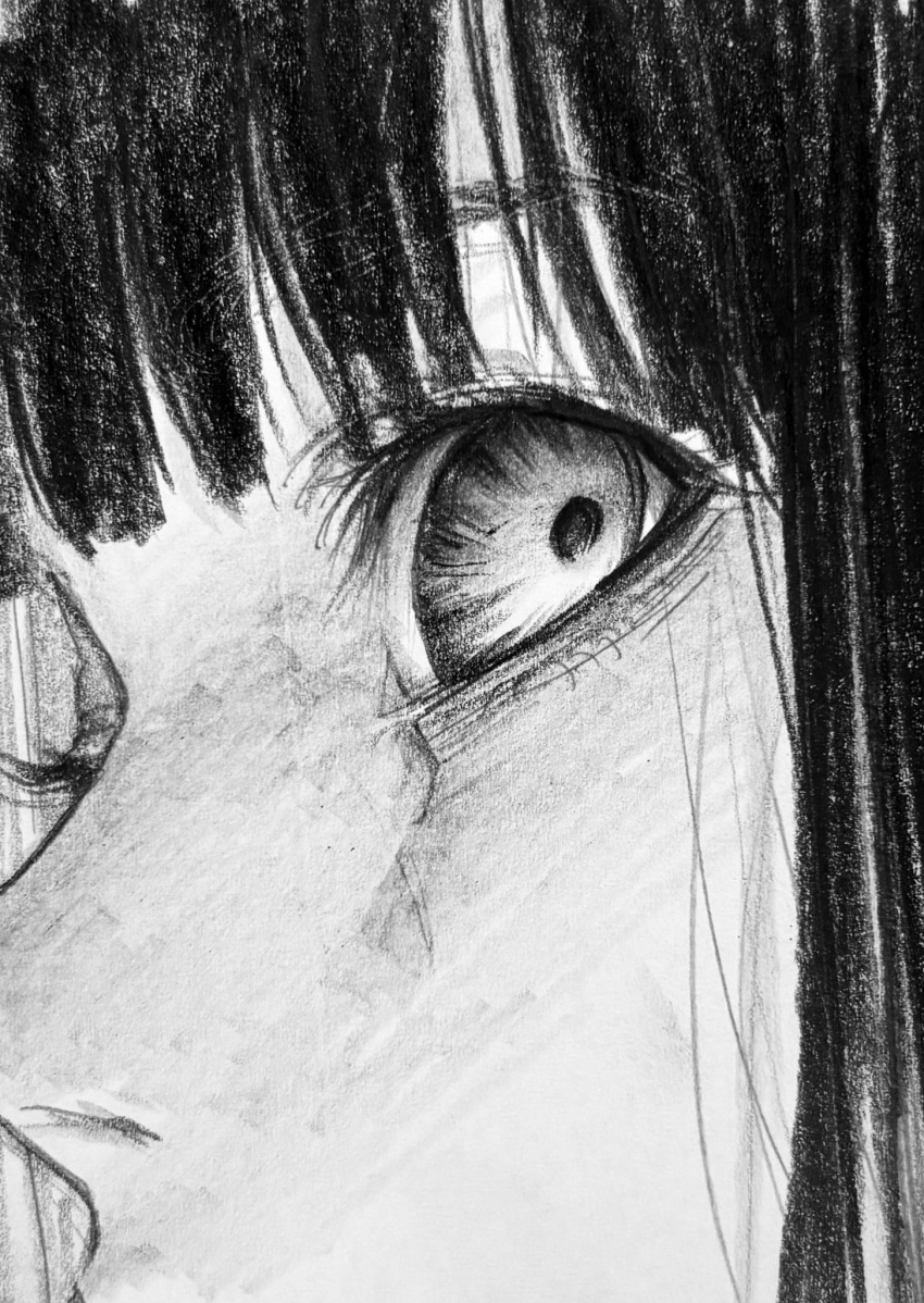 Safebooru 1girl Black Hair Blunt Bangs Blush Eye Focus Eyebrows 4442