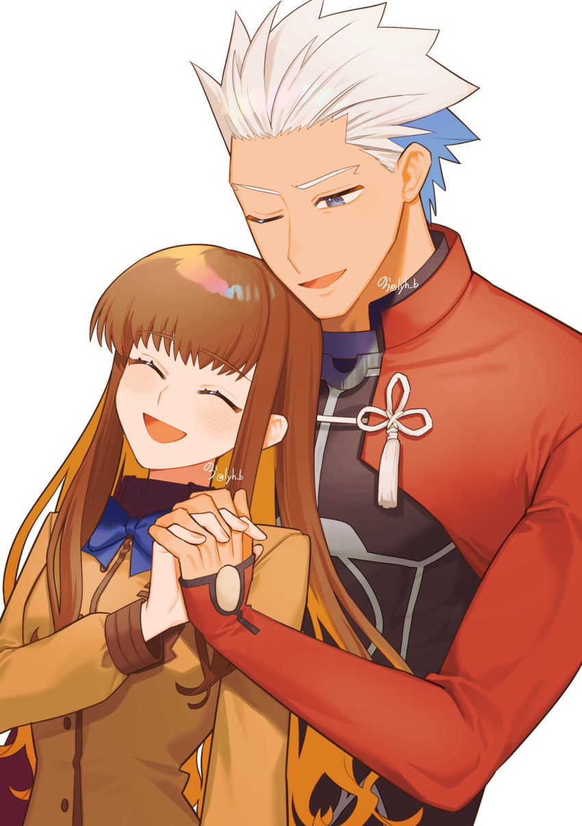 Safebooru - 1boy 1girl absurdres archer (fate) armor blush brown hair ...