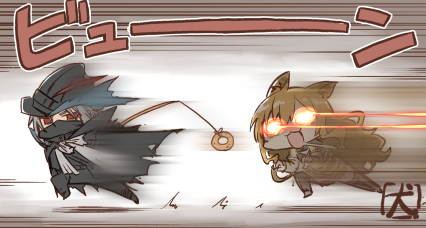 Safebooru - 1boy 1girl akanotanin13 animal ears arknights black cape ...