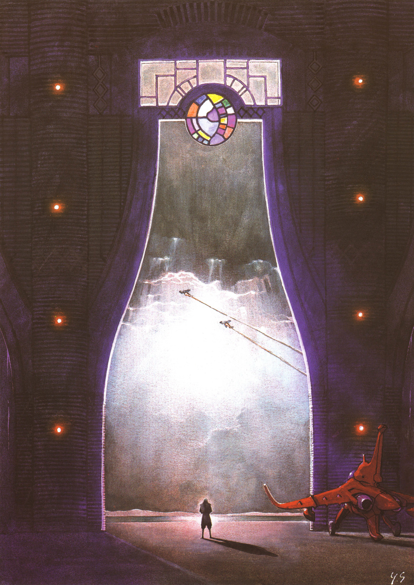 Safebooru - 1boy absurdres aircraft aoki uru gainax hangar highres ...